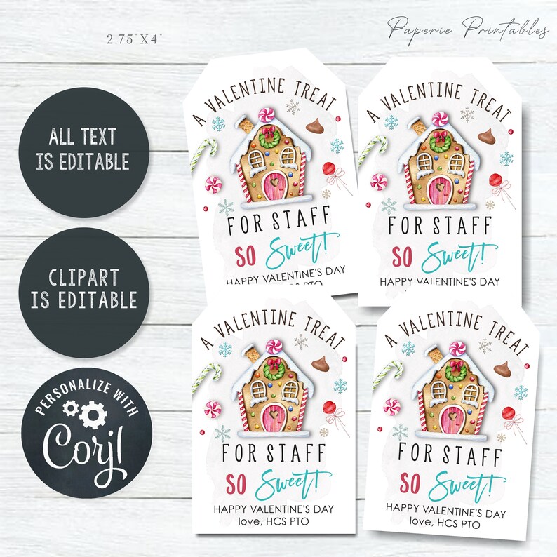 Editable Valentine's Day Gift Tag A Valentine Treat for - Etsy