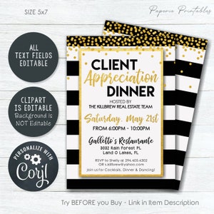 Editable Client Appreciation Party Invitation: DIY Corjl Template # ...