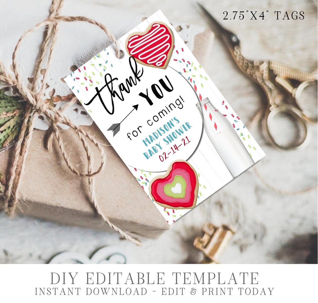 Editable Baby Shower Favor Tags DIY Favor Tags Valentine Baby Shower ...