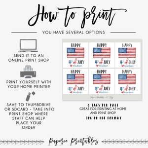 Editable Happy 4th of July Tags, American Flag Tag, Happy 4th of July ...