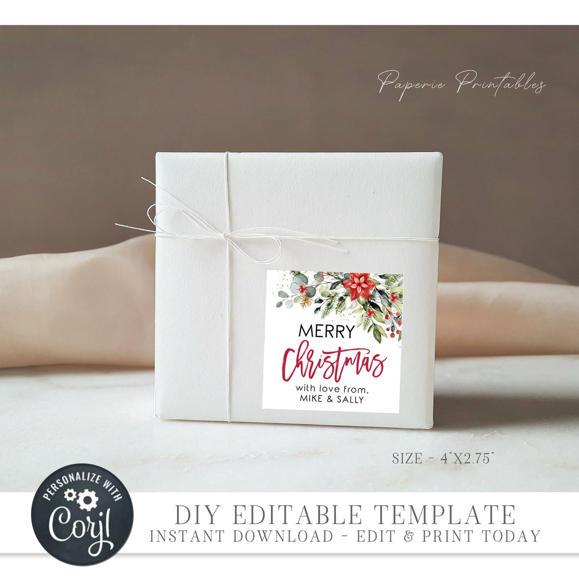 Editable Merry Christmas Tag, Merry Christmas Gift Tag, Christmas Gift ...