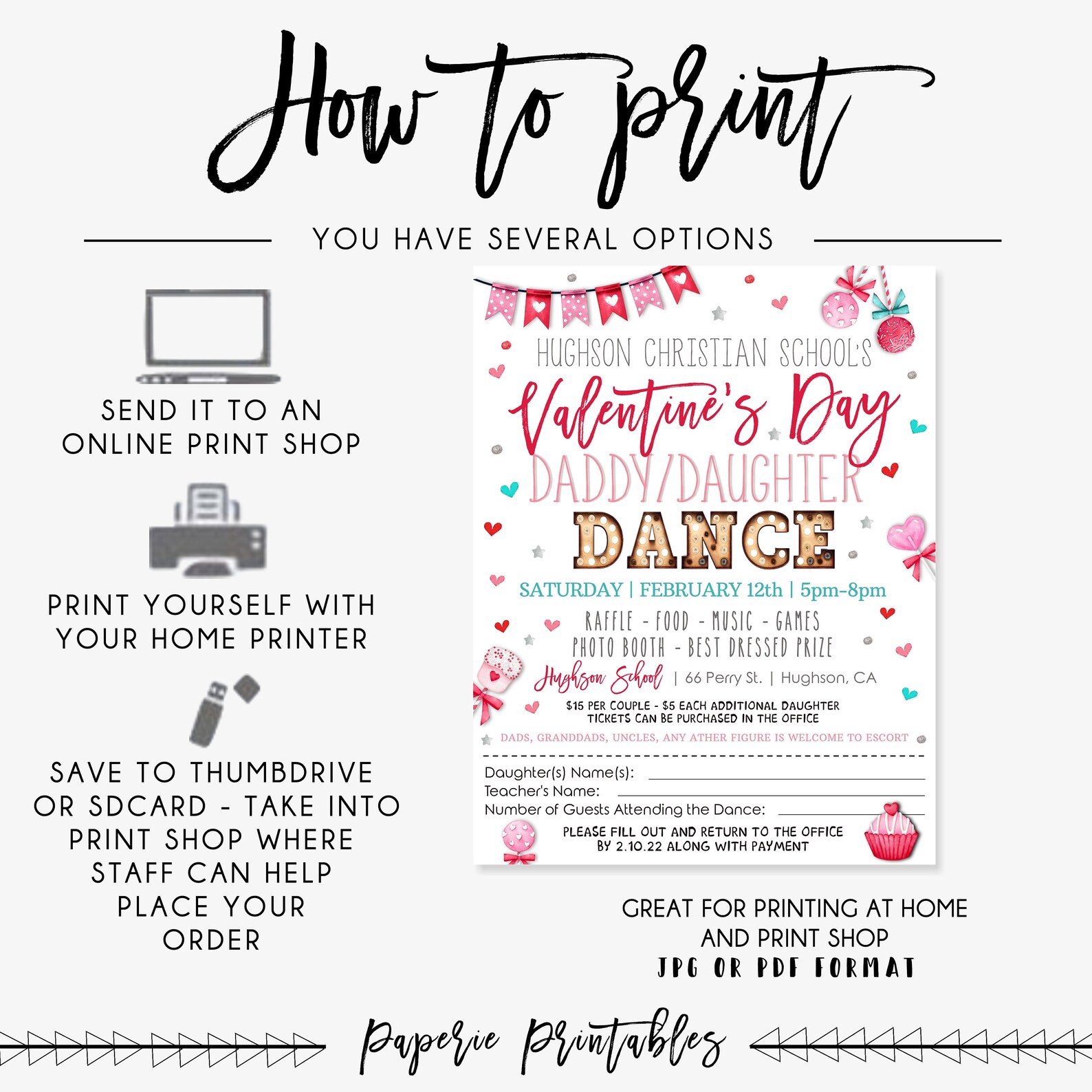 EDITABLE Daddy Daughter Dance Flyer and Ticket Combo - Etsy