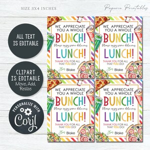Pizza Lunch Teacher Appreciation Gift Tag: Editable Printable (DIY) # ...