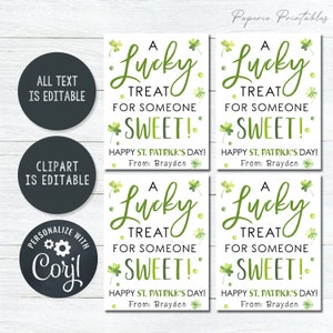 Editable Kids St. Patrick's Day Gift Tag, Happy St. Patrick's Day Gift ...
