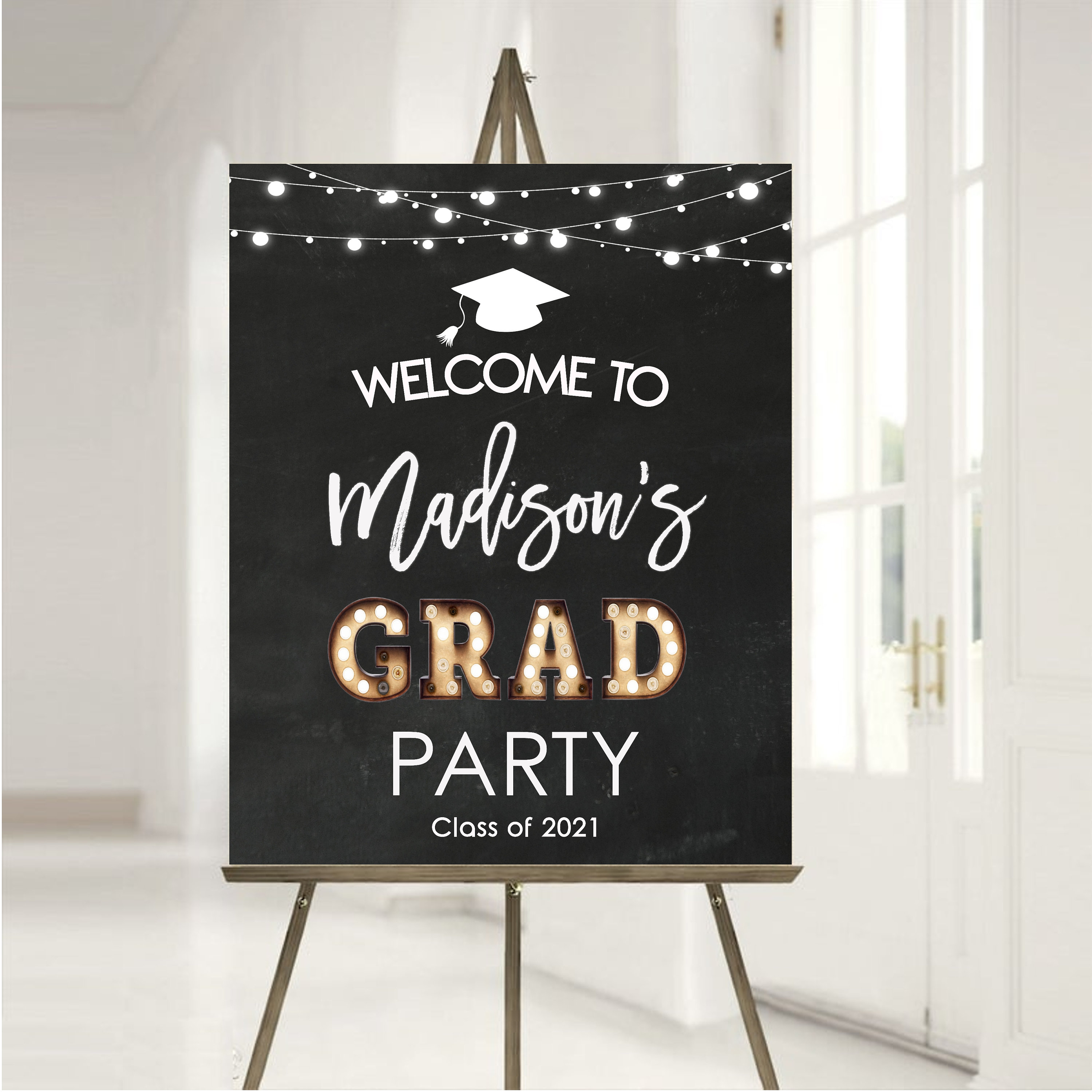 Editable Graduation Party Welcome Sign: BBQ Decor (DIY Corjl) #GP14 - Etsy