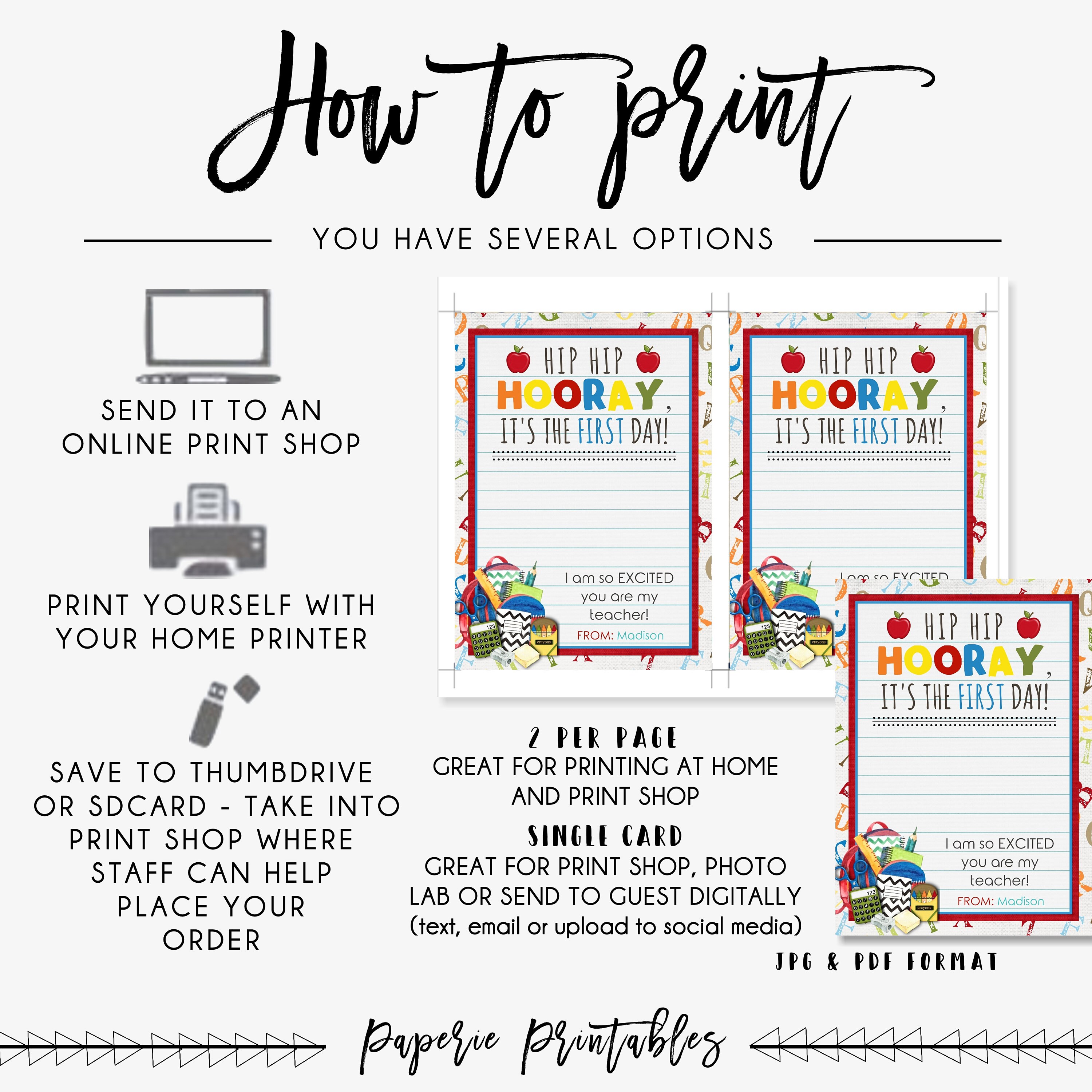 EDITABLE First Day of School Teacher Gift Card, Back to School Teacher ...