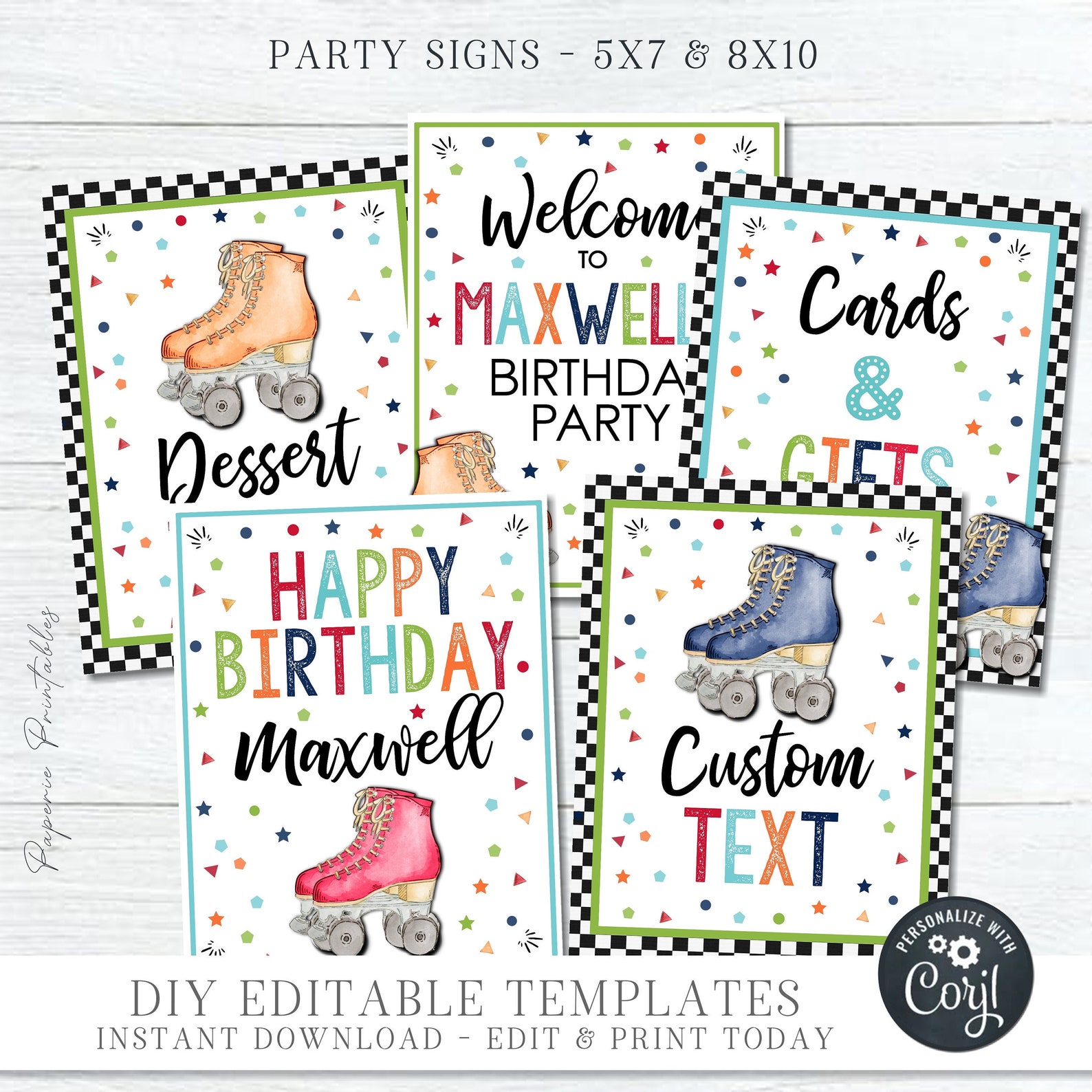 Editable Roller Skating Party Signs Skating Party Signs - Etsy