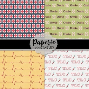Nurse Digital Paper - Doctor 12x12 Digital Scrapbooking Paper - 40 ...