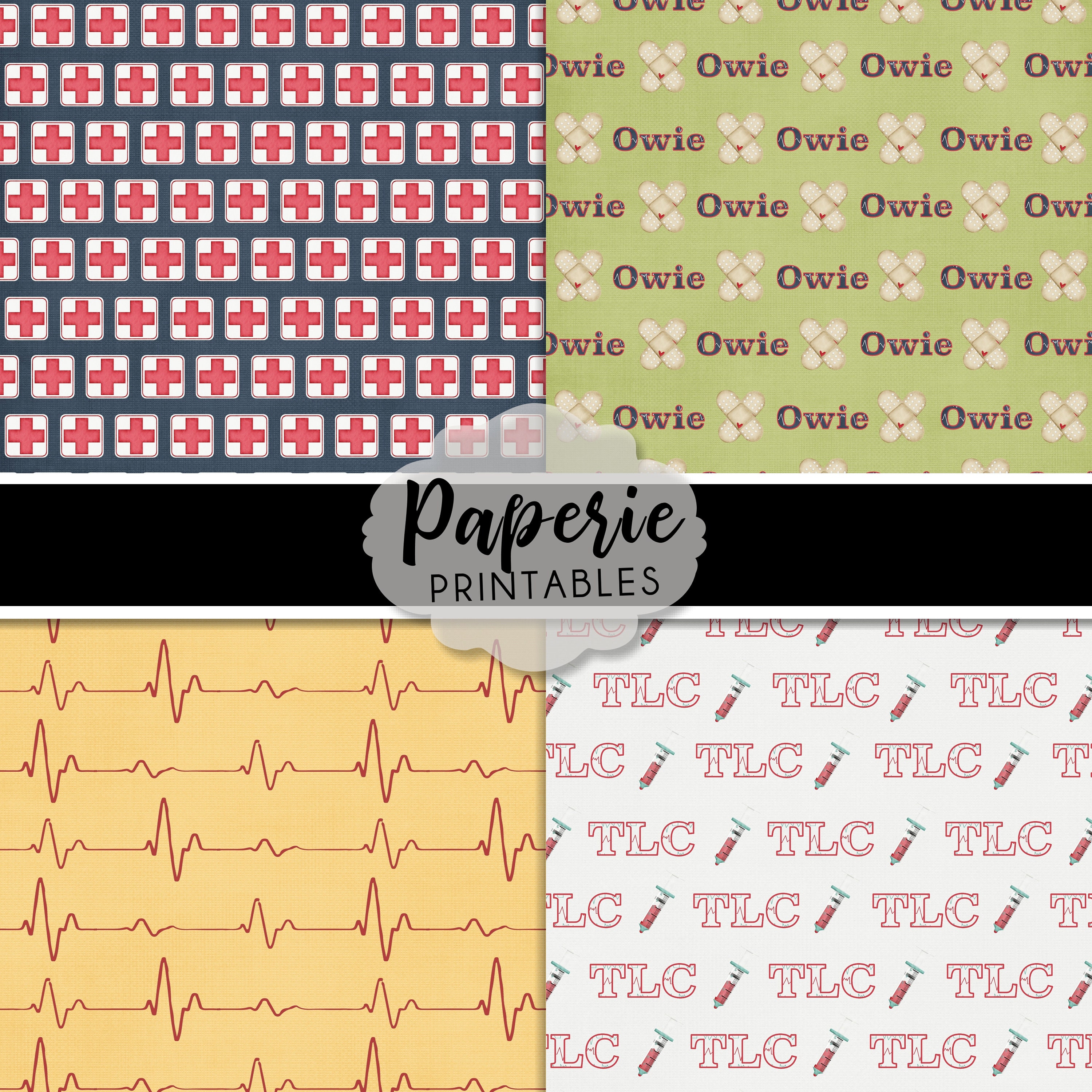 Nurse Digital Paper Doctor 12x12 Digital Scrapbooking Paper | Etsy