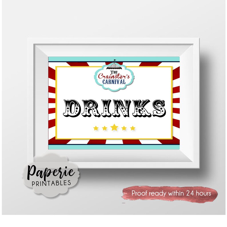 Carnival Party Signs Personalized Circus Signs Carnival - Etsy