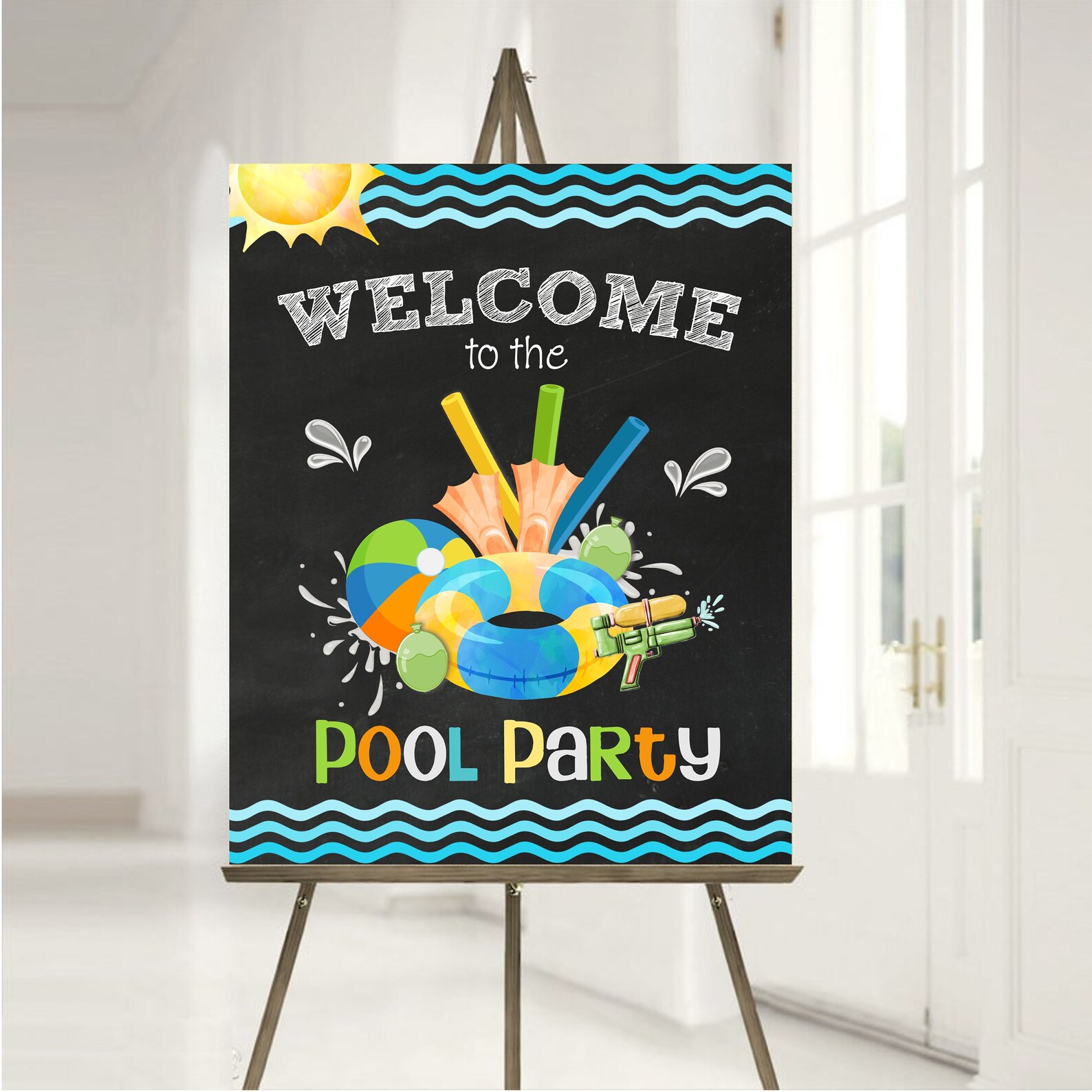 Editable Boy Pool Party Welcome Sign Pool Party Welcome Sign | Etsy