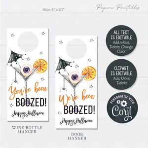 Editable You've Been Boozed Halloween Game: Printable Wine Hanger ...