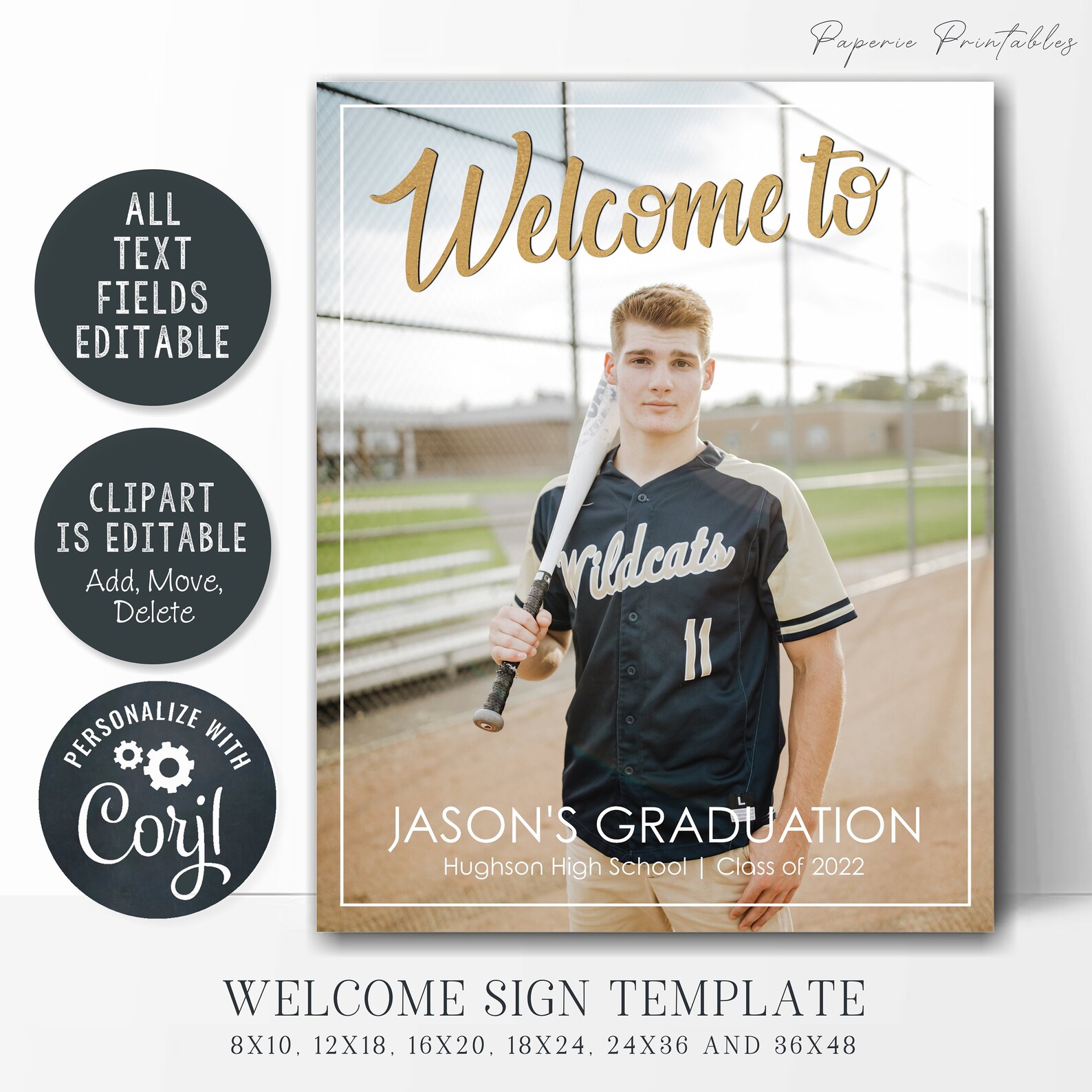 EDITABLE Graduation Welcome Sign Graduation Photo Sign - Etsy