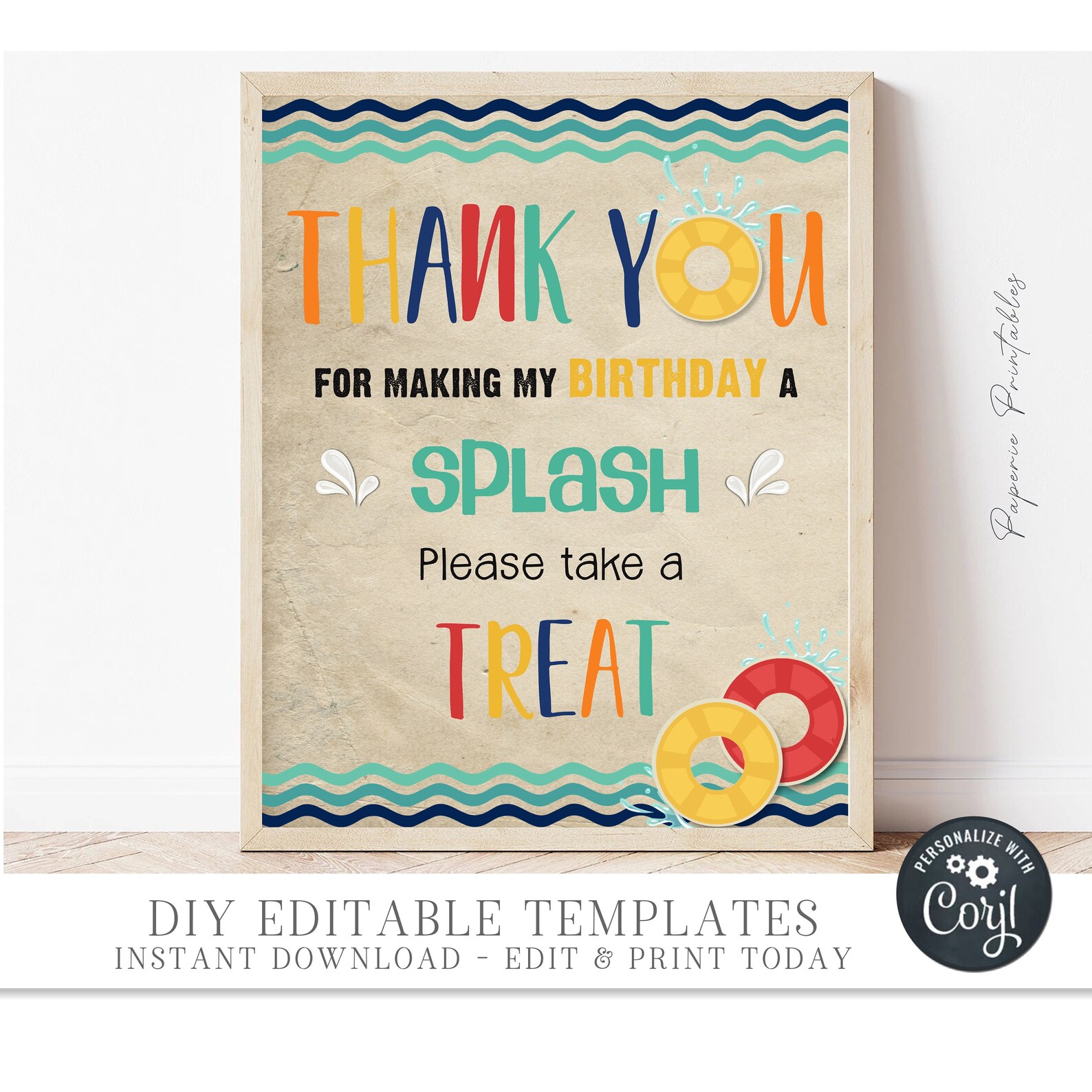 EDITABLE Pool Party Signage Pool Party Birthday Party Signs - Etsy