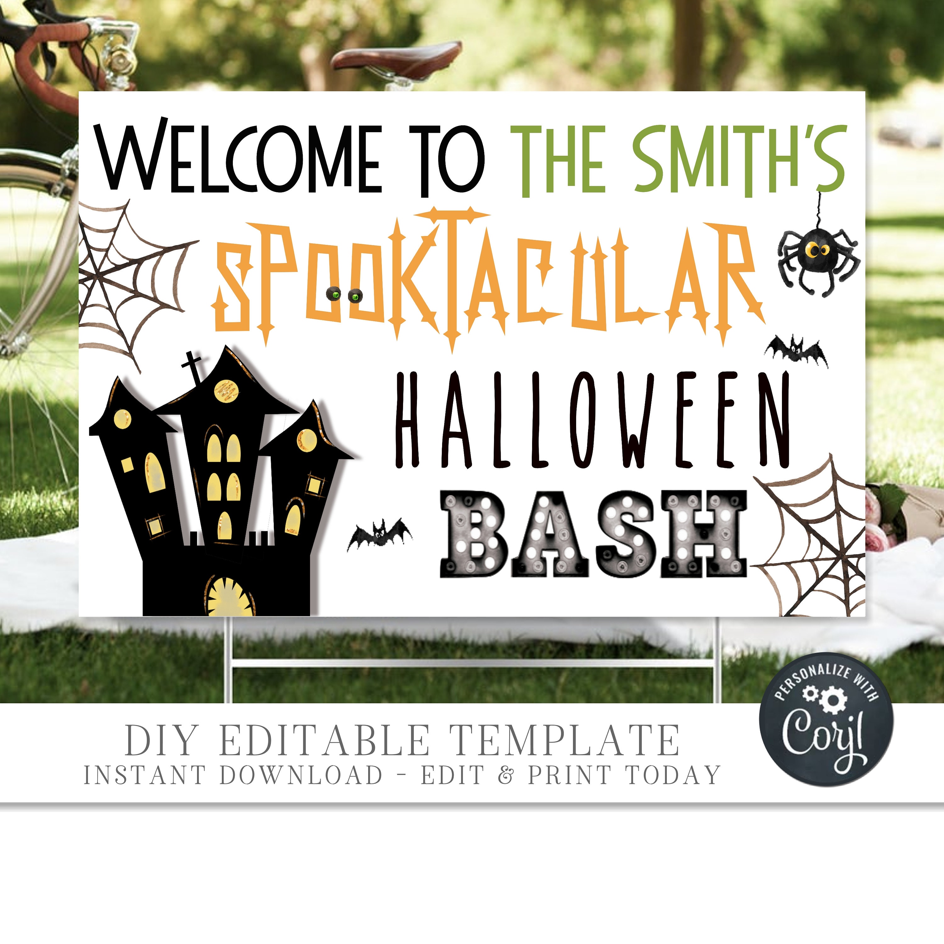 Editable Halloween Party Welcome Sign: Spooktacular Decor (DIY Digital ...