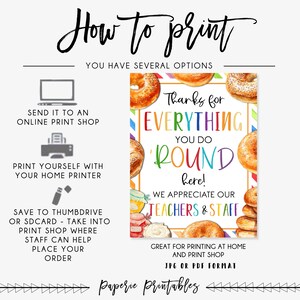 Editable Bagel Teacher Appreciation Sign: Breakfast Theme (DIY Corjl) # ...