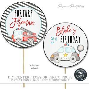 EDITABLE First Responders Party Decorations First Responders - Etsy