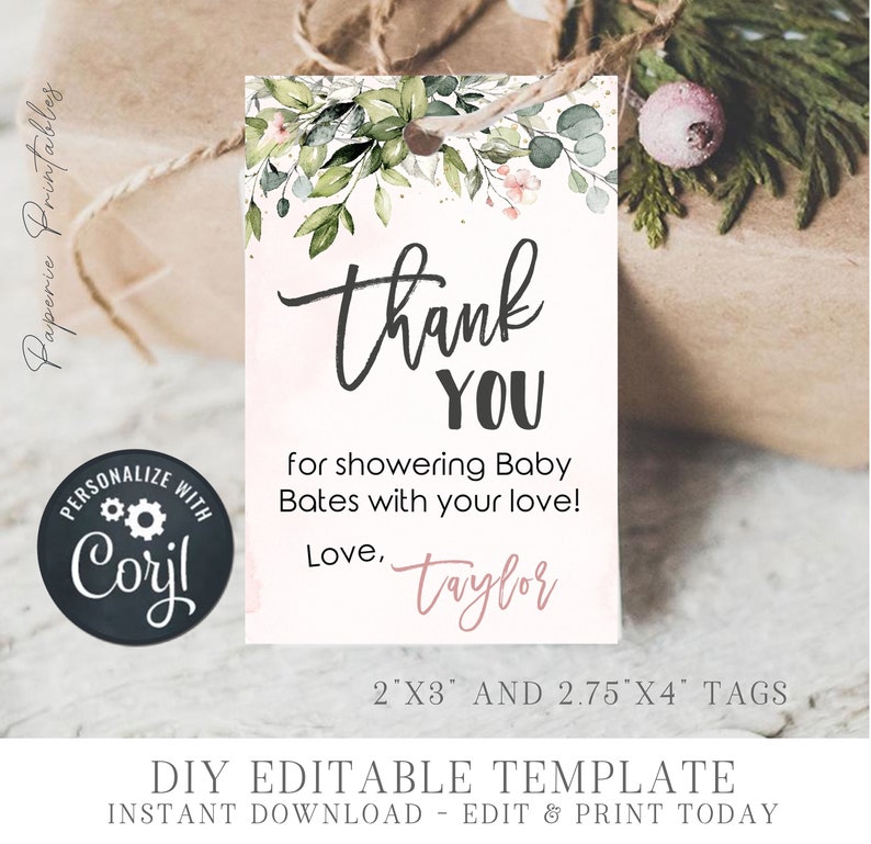 Editable Baby Shower Favor Tags DIY Favor Tags Boho Floral - Etsy