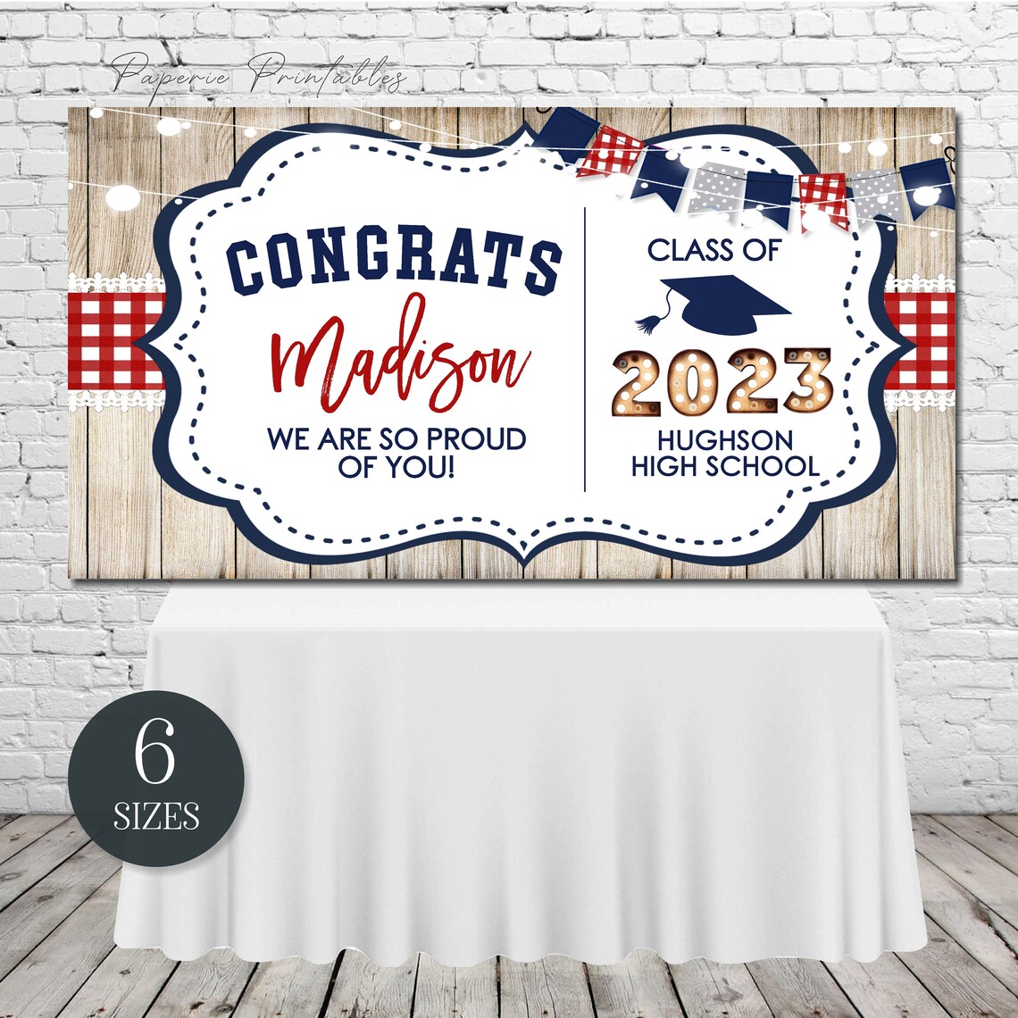 EDITABLE Graduation Backdrop Graduation Banner Class of 2023 - Etsy