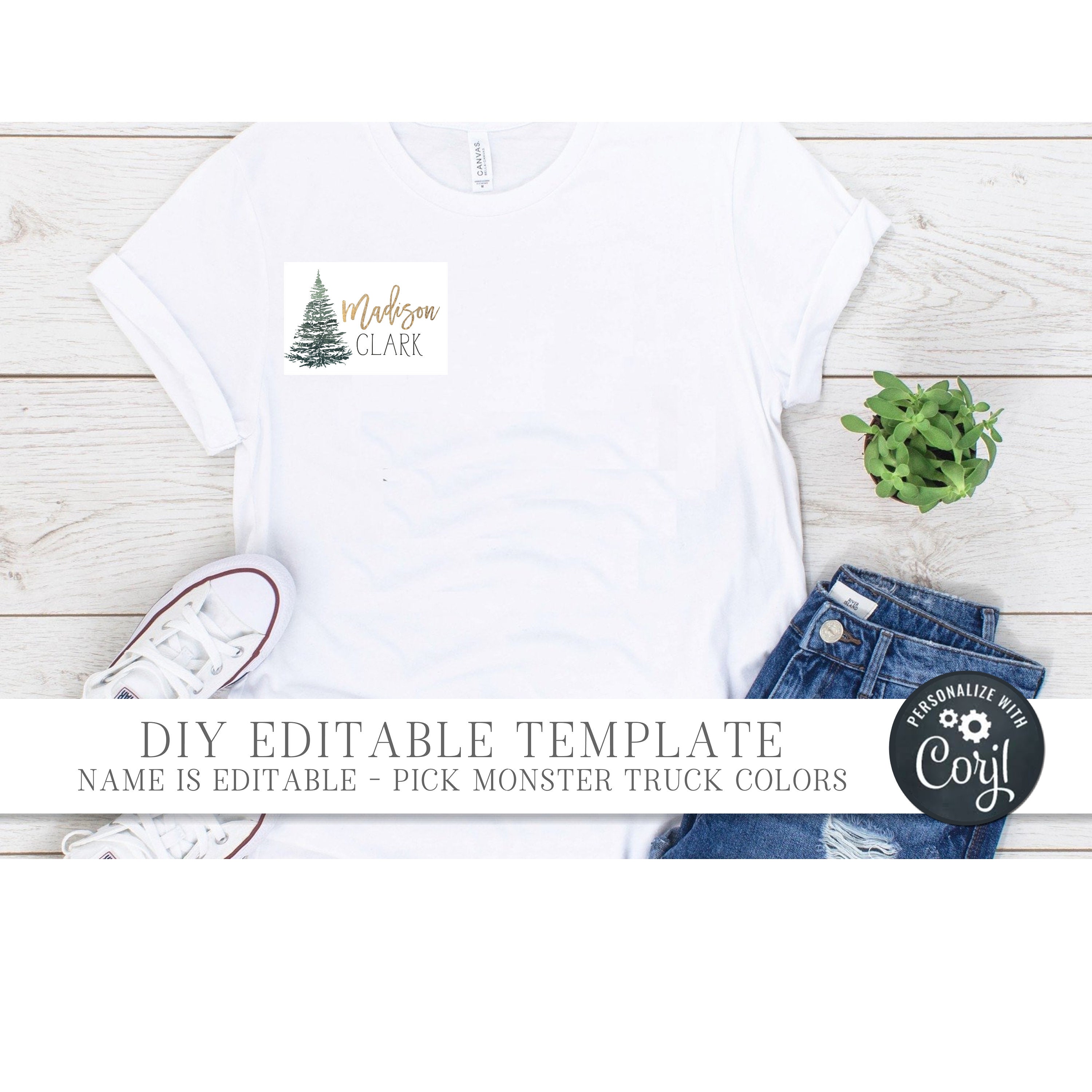 Editable Christmas Tree Name Tag Labels (DIY Corjl) - Etsy