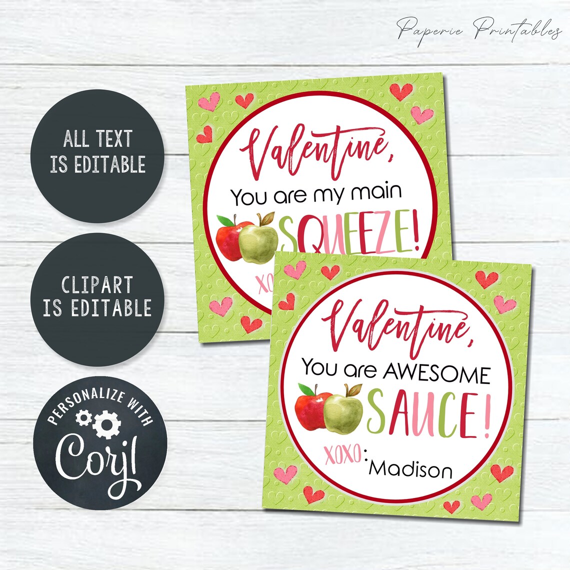 Editable Valentine Tags You Are AWESOME Sauce Valentine Tags - Etsy