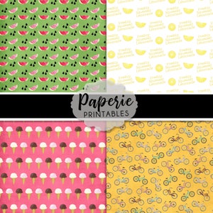 Hello Summer Digital Paper - 12x12 Digital Scrapbooking Paper - 50 ...