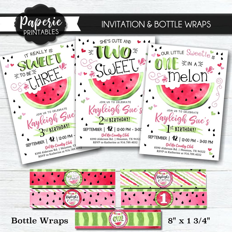 Watermelon Birthday Party Bundle One in a Melon Birthday - Etsy