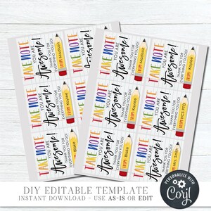Editable Pencil Teacher Appreciation Gift Tag (DIY Corjl Template) - Etsy