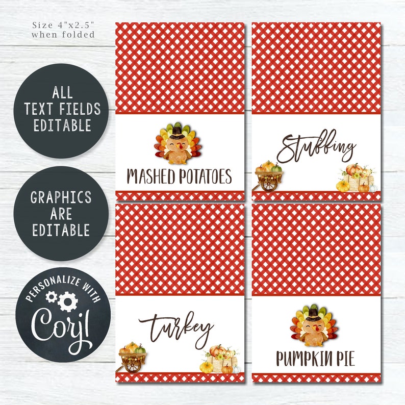 EDITABLE Gobble Til You Wobble Thanksgiving Food Labels - Etsy