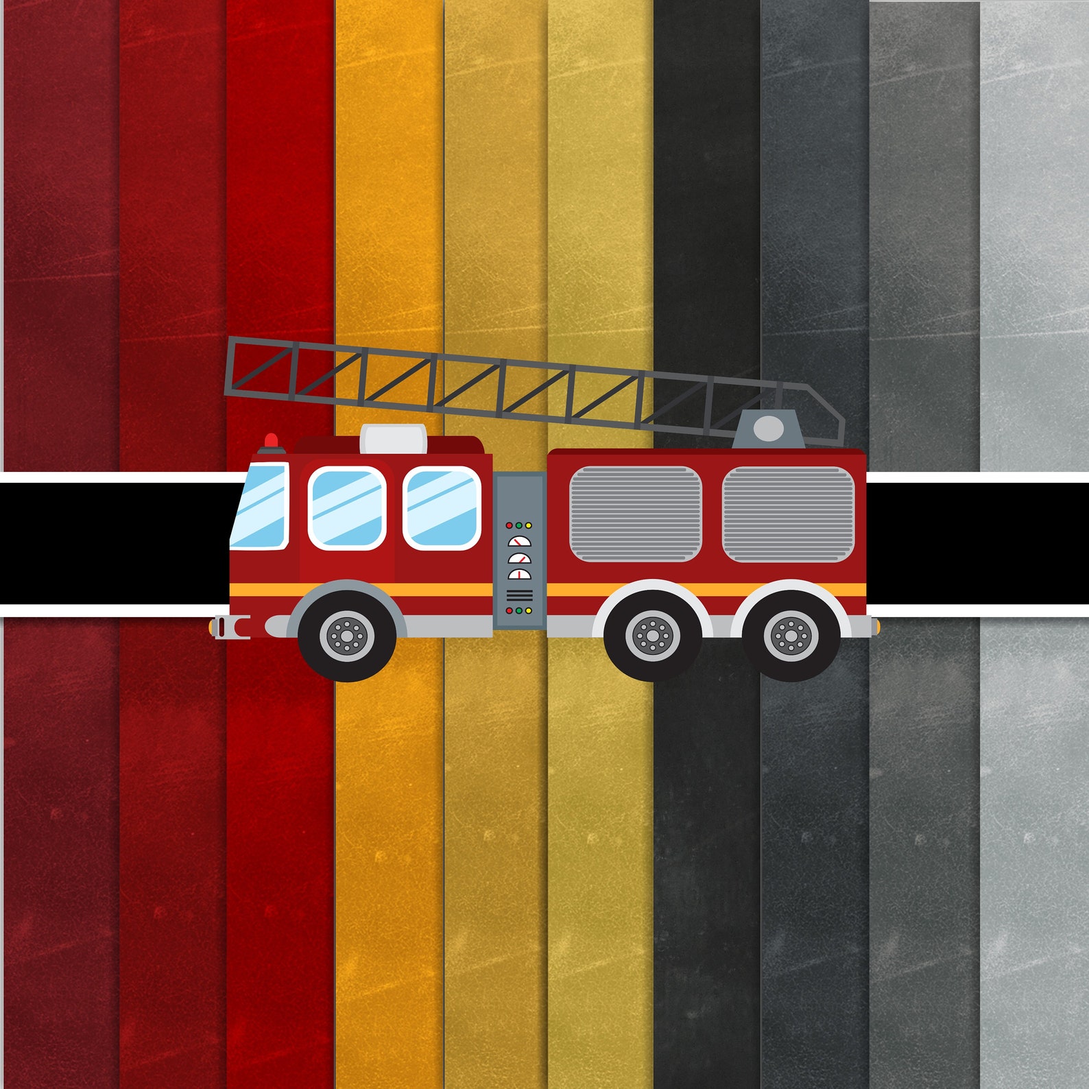 Firefighter Digital Paper 12x12 Digital Scrapbooking Paper - Etsy