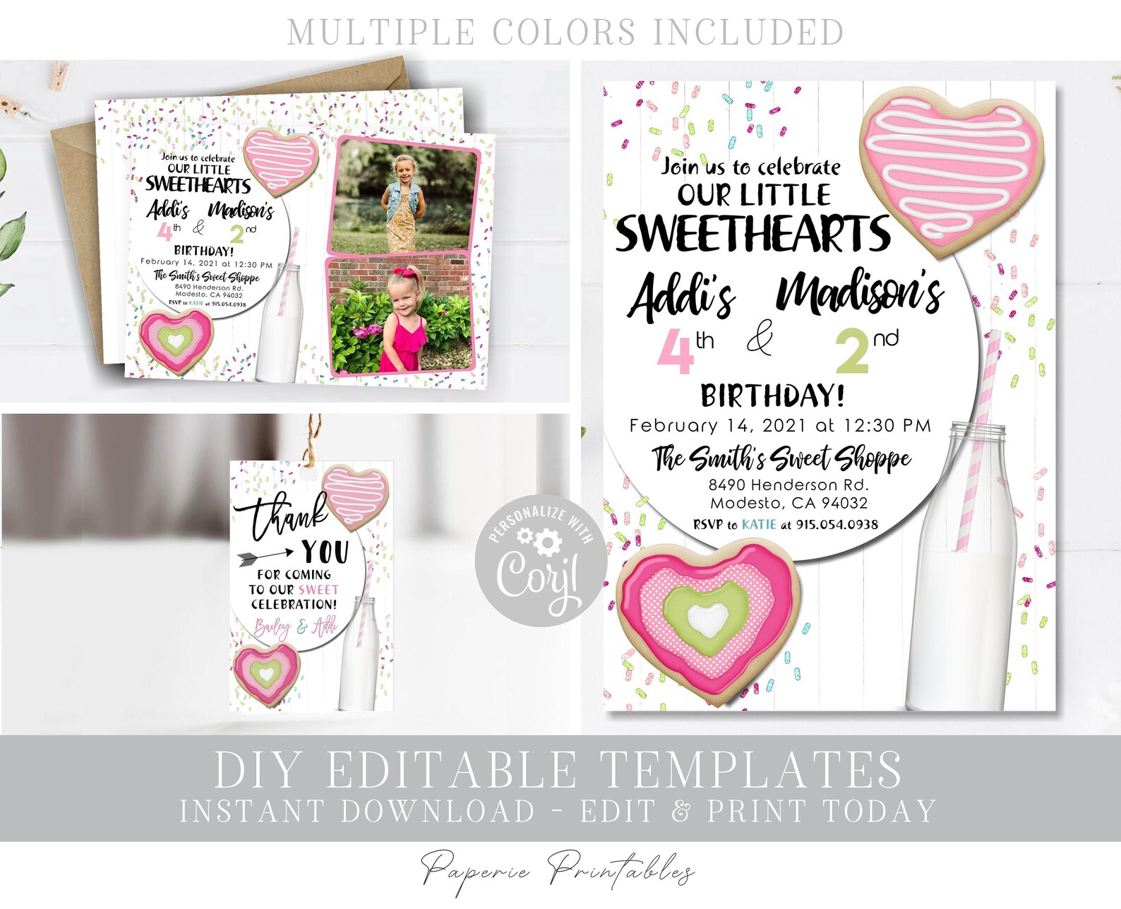 EDITABLE Valentine's Day Birthday Bundle Sweethearts - Etsy