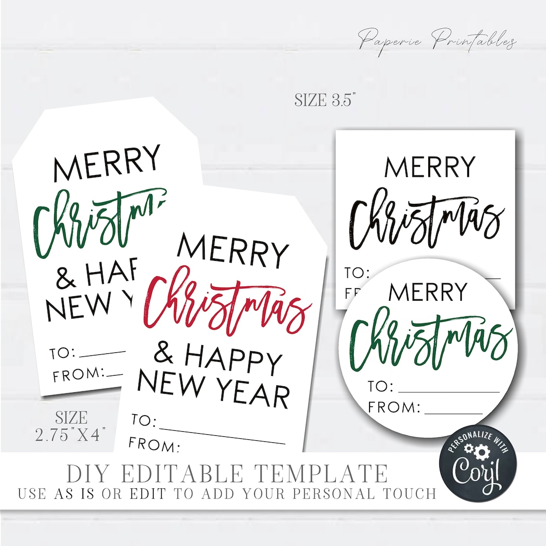 Editable Merry Christmas Gift Tags, Christmas Gift Tags, Christmas ...