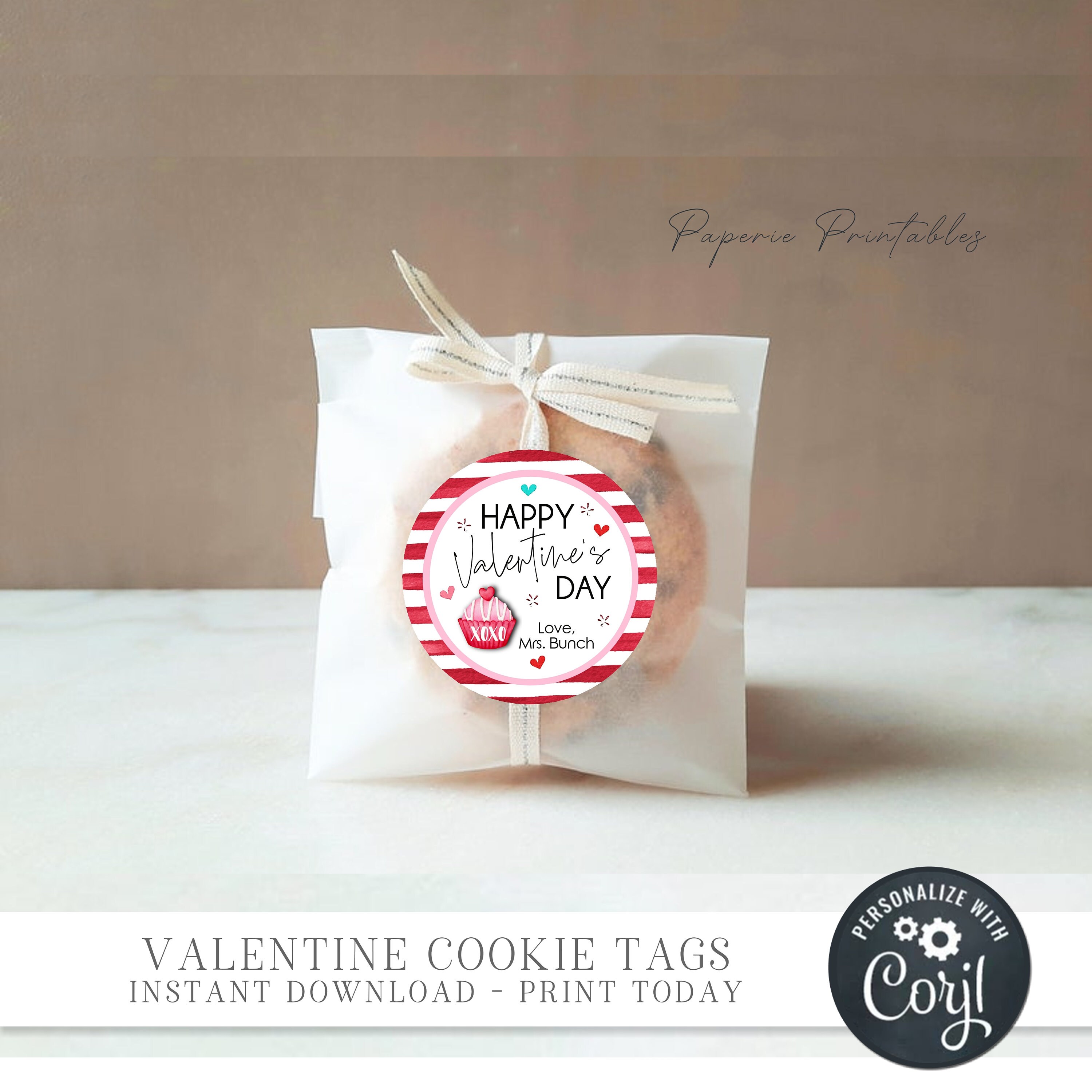 Editable Valentine's Day Gift Tag, Happy Valentine's Day Tag, Valentine ...