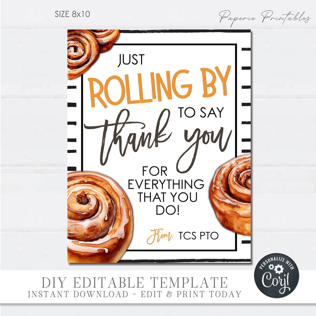 EDITABLE Cinnamon Rolls Teacher Appreciation Sign, Appreciation Sign ...