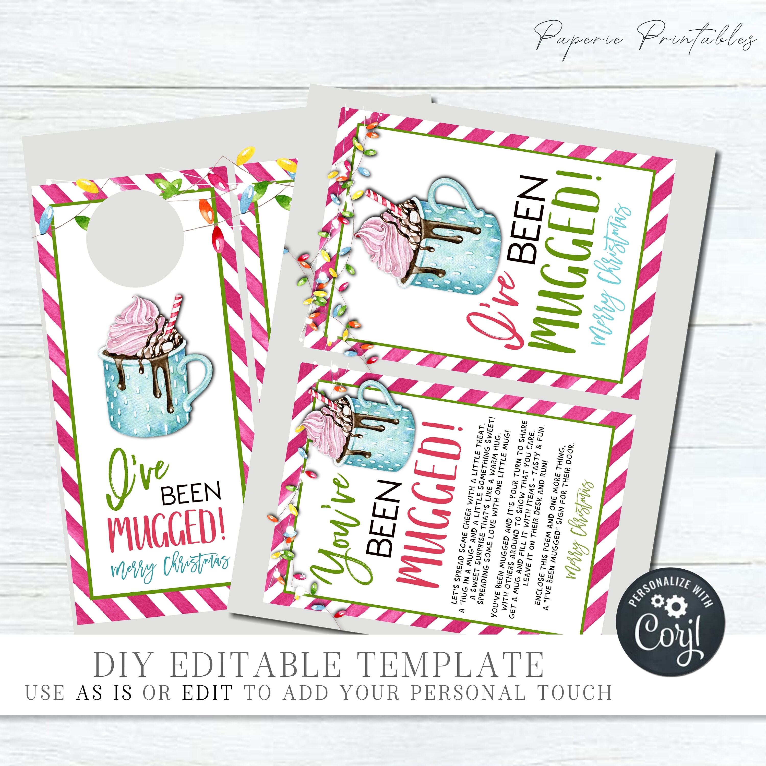 EDITABLE Office Christmas Game You've Been Mugged - Etsy