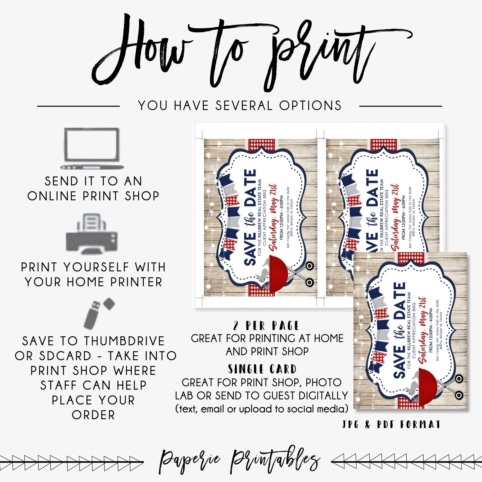 Editable BBQ Save the Date Invitation: Company Picnic (DIY Corjl) # ...