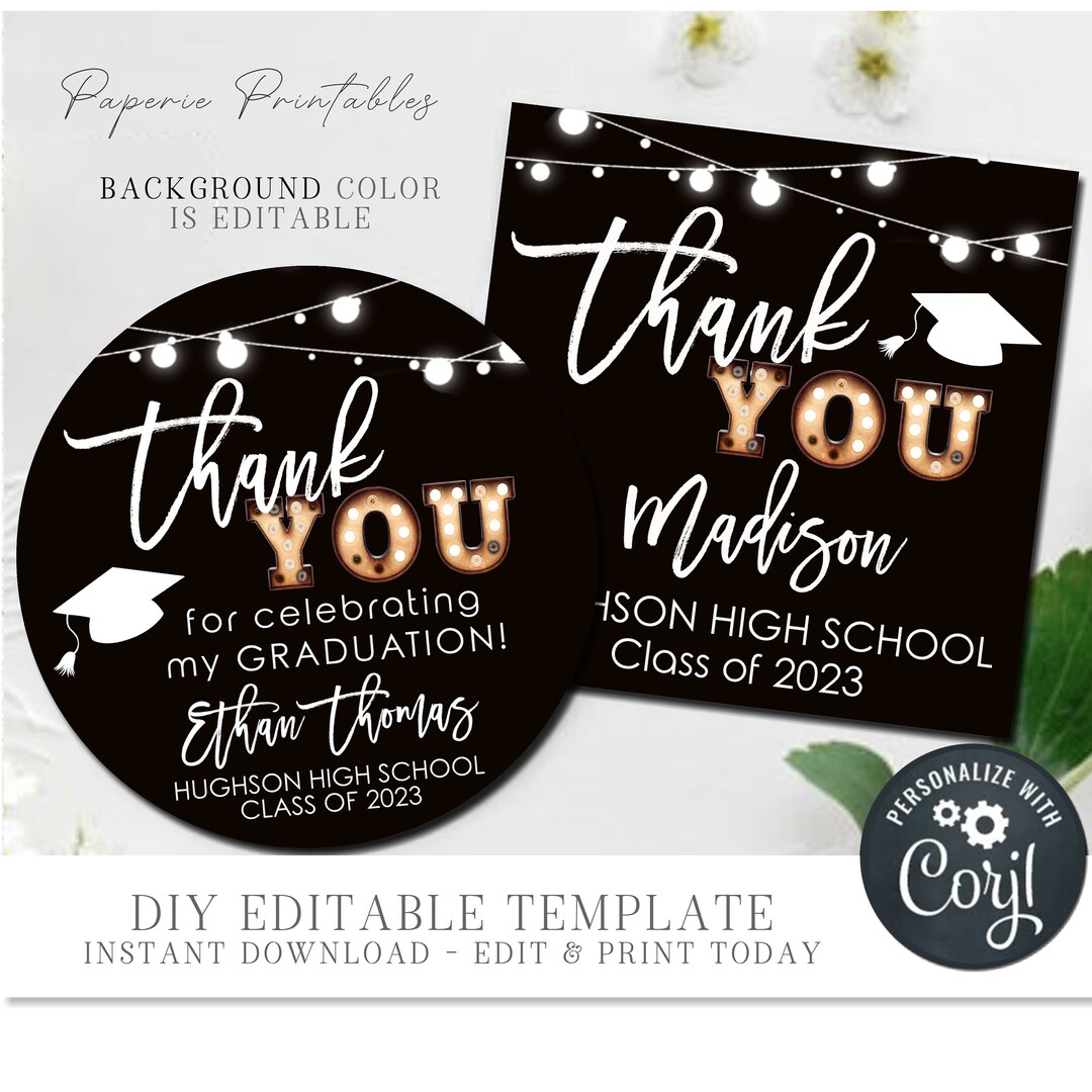 EDITABLE Graduation Gift Tags, Masculine Graduation Tags, Graduation ...