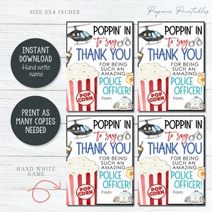 EDITABLE Popcorn Police Tags, Police Appreciation Tags, Popcorn Police ...
