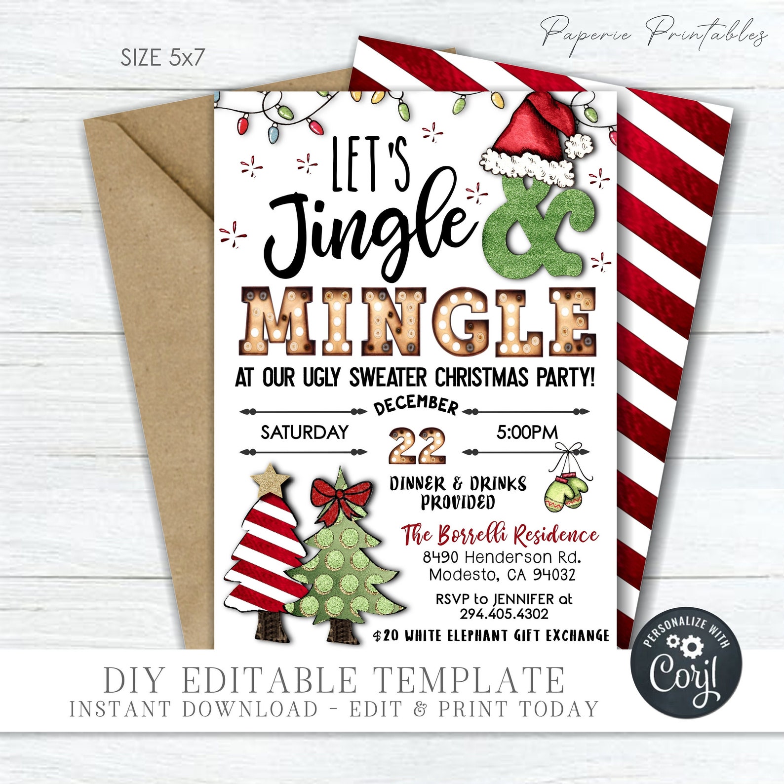EDITABLE Jingle & Mingle Christmas Party Christmas Party - Etsy