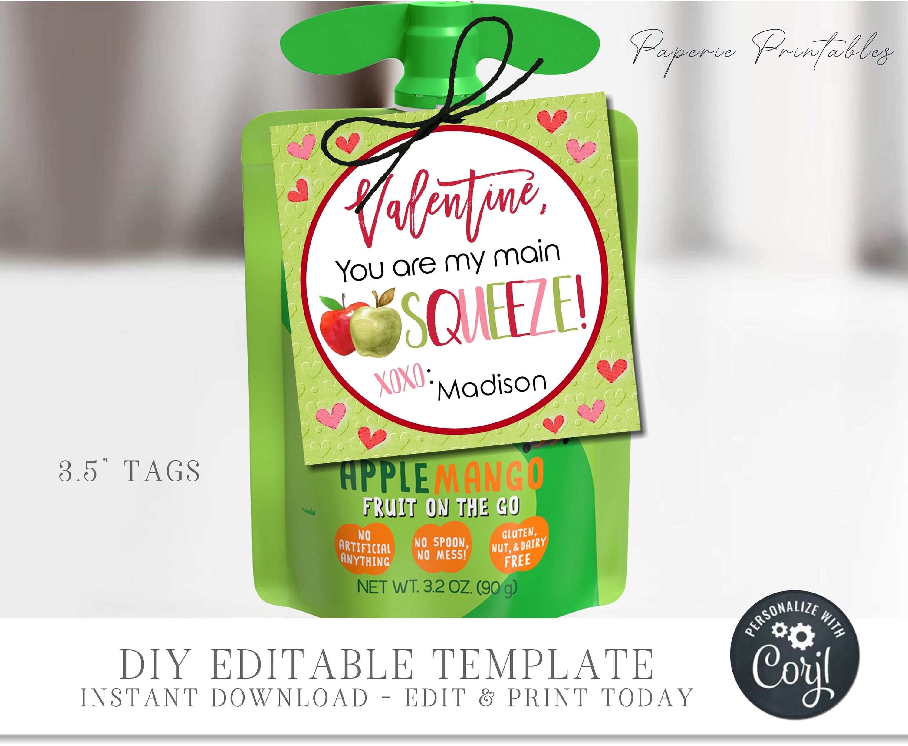 Editable Valentine Tags You Are AWESOME Sauce Valentine Tags | Etsy