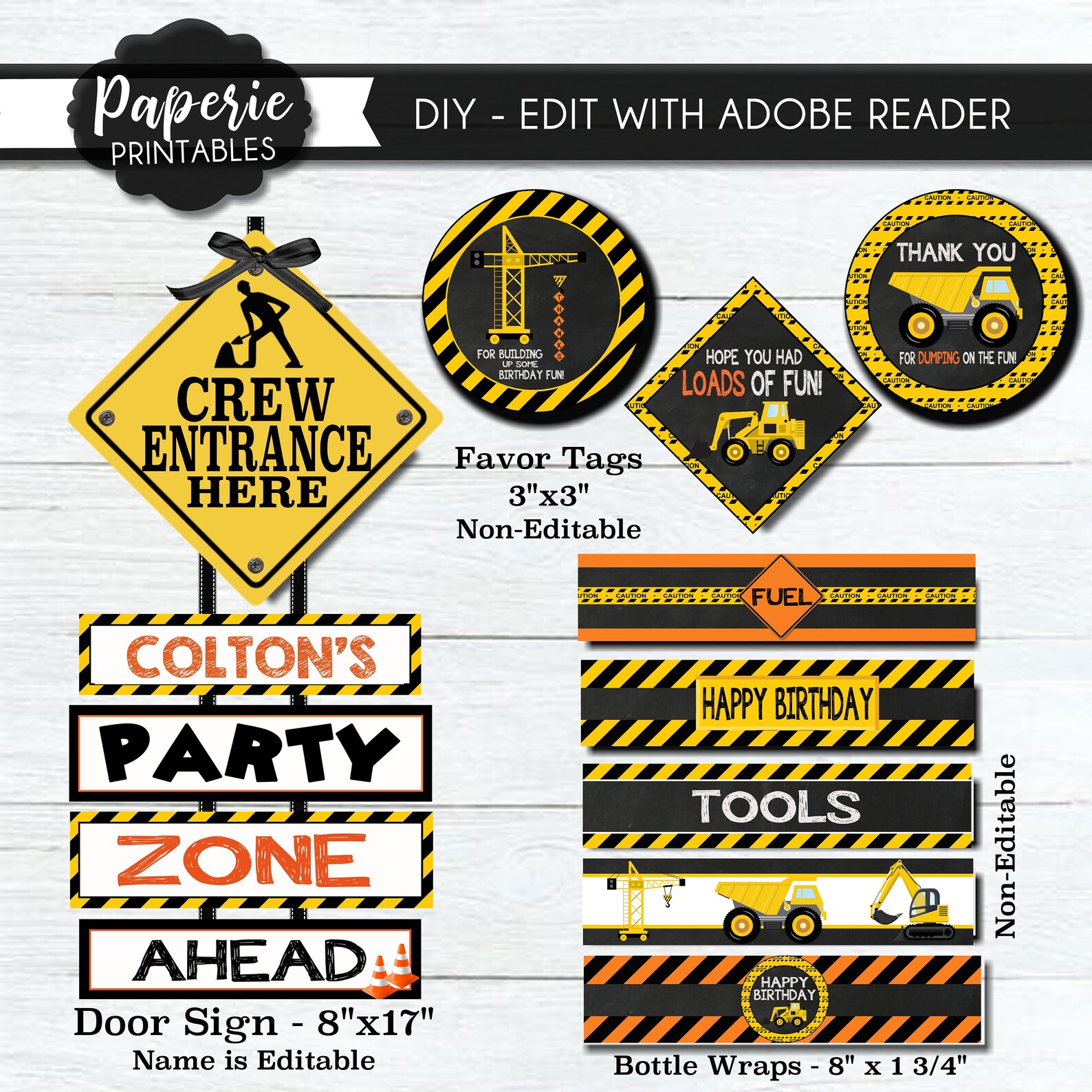 Under Construction Party BUNDLE Construction Site Birthday - Etsy