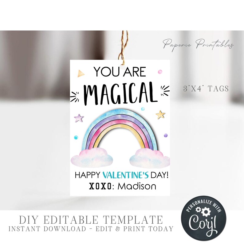EDITABLE Unicorn Valentine Cards Kid Valentine Cards School - Etsy