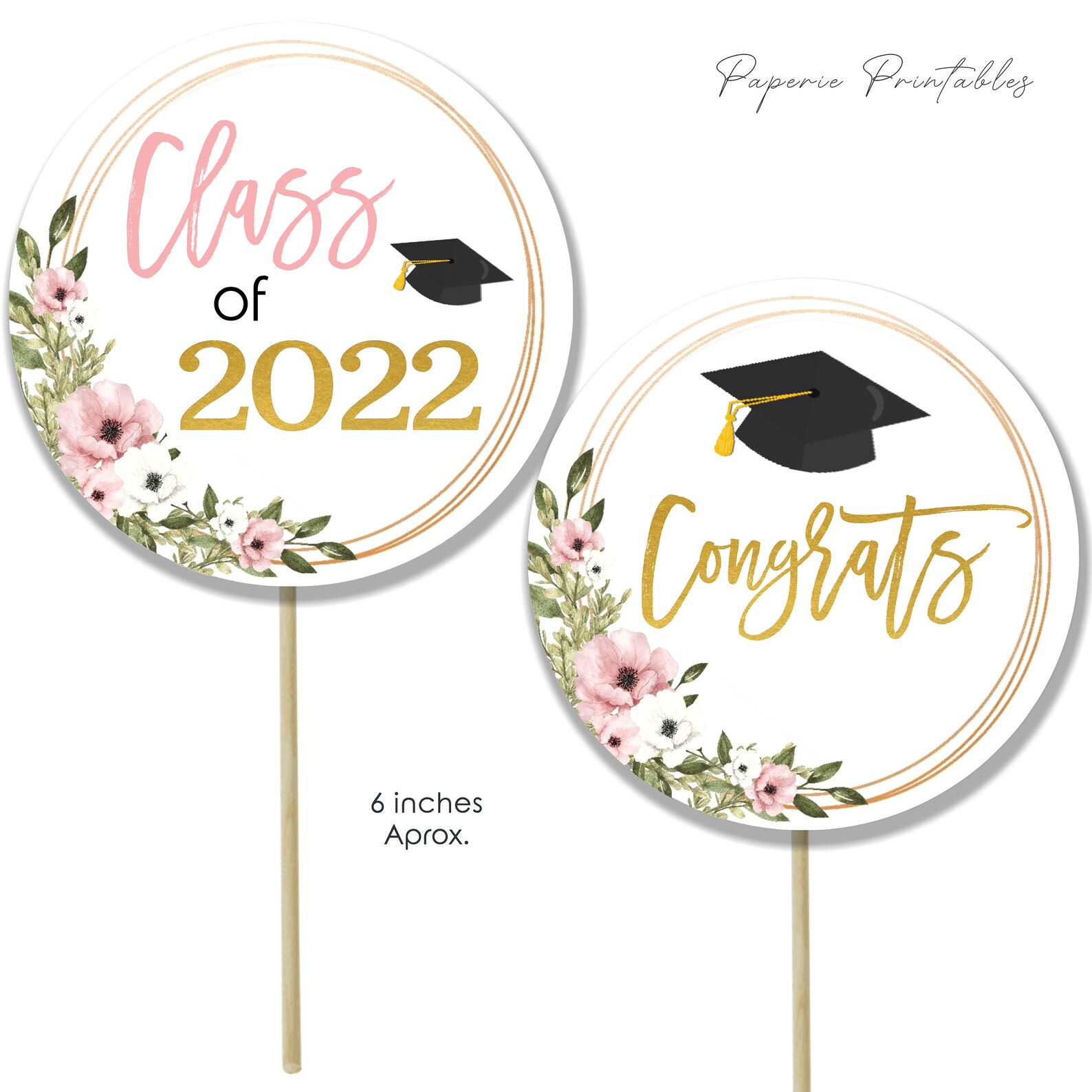 EDITABLE Female Graduation Decorations 2022 Class of 2022 | Etsy