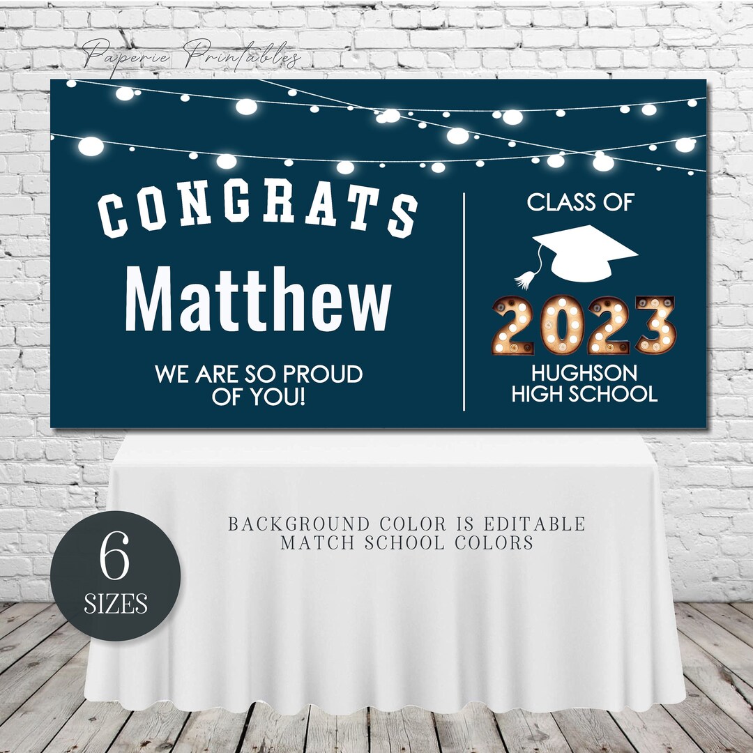 EDITABLE Graduation Backdrop. Graduation Banner Graduation - Etsy