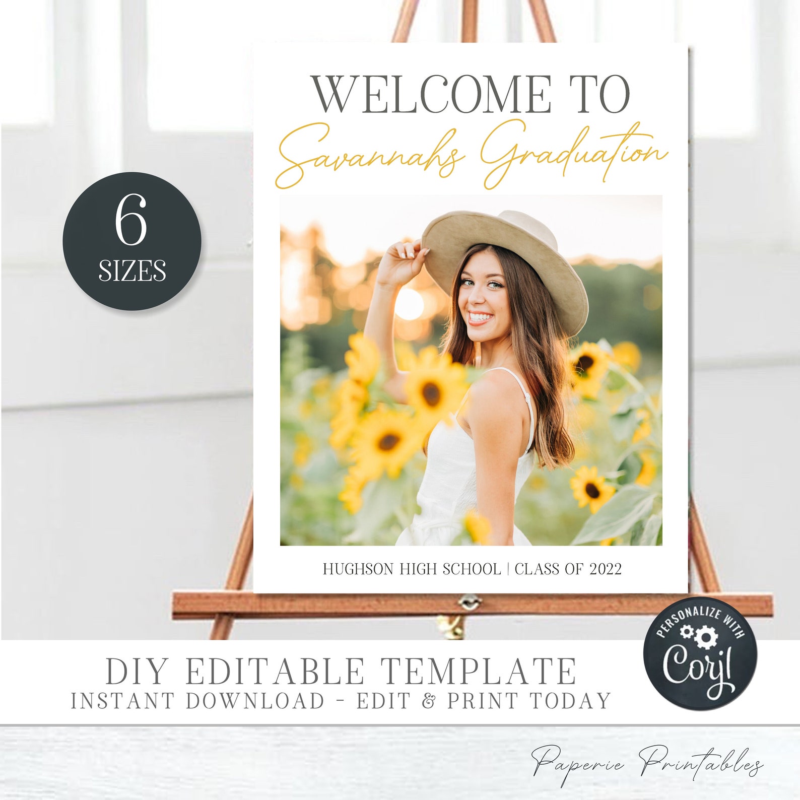 EDITABLE Graduation Welcome Sign Graduation Photo Sign | Etsy Canada