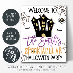 Editable Halloween Party Welcome Sign: Spooktacular Decor (DIY Digital ...