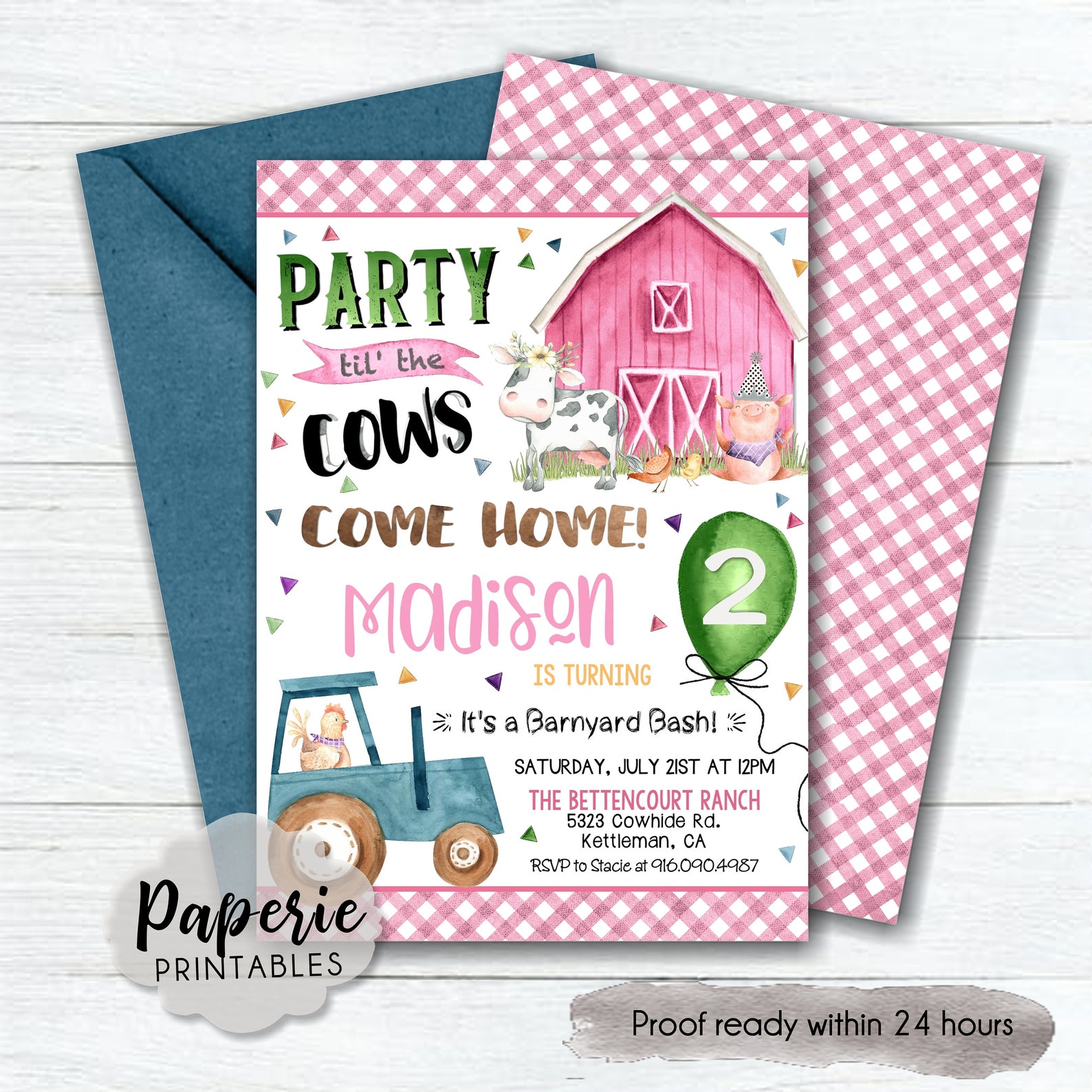 Farm Birthday Invitation Barn Party Barnyard Birthday | Etsy