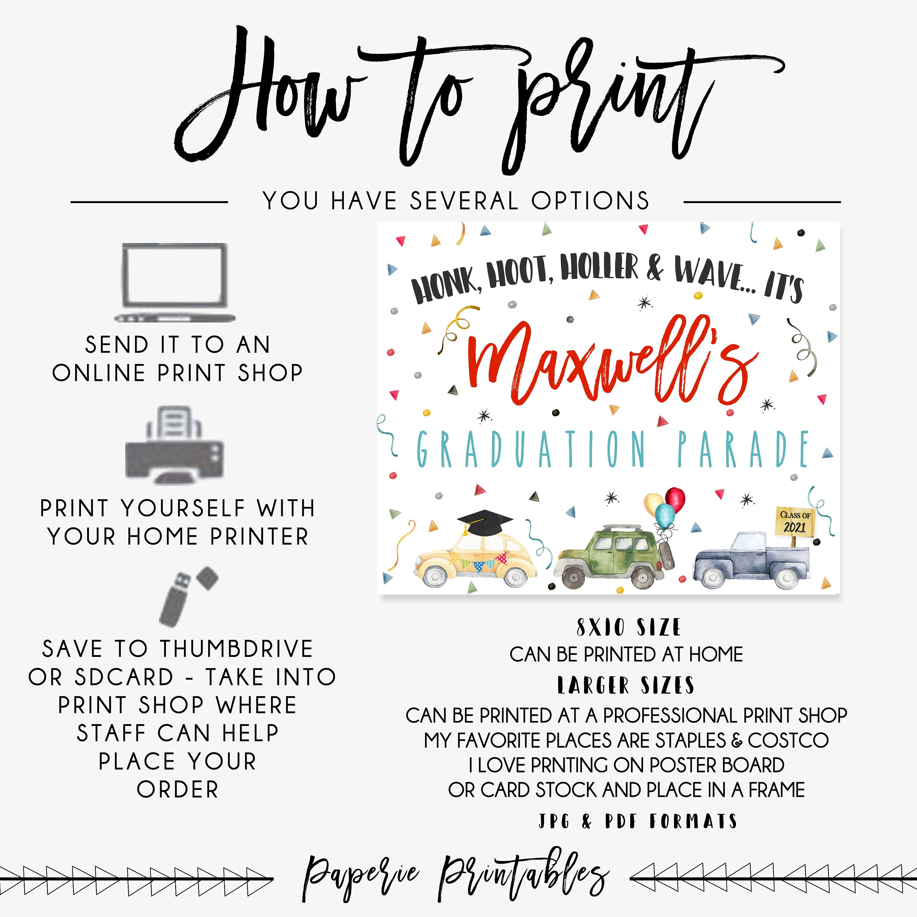 EDITABLE Graduation Drive by Yard Sign Drive by Graduation - Etsy