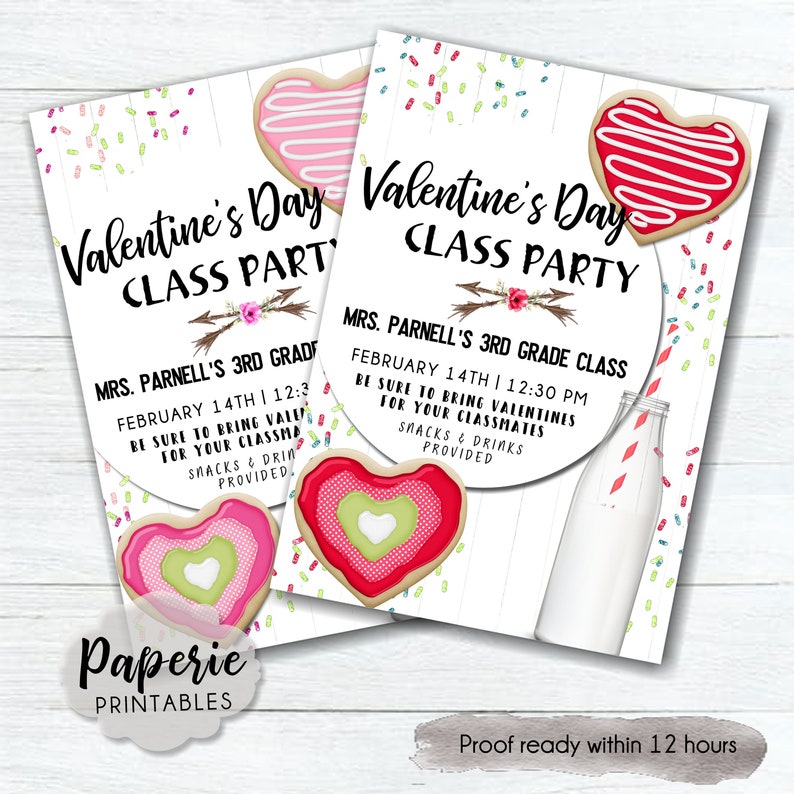 Valentine's Day Class Party Invitation Valentine's - Etsy
