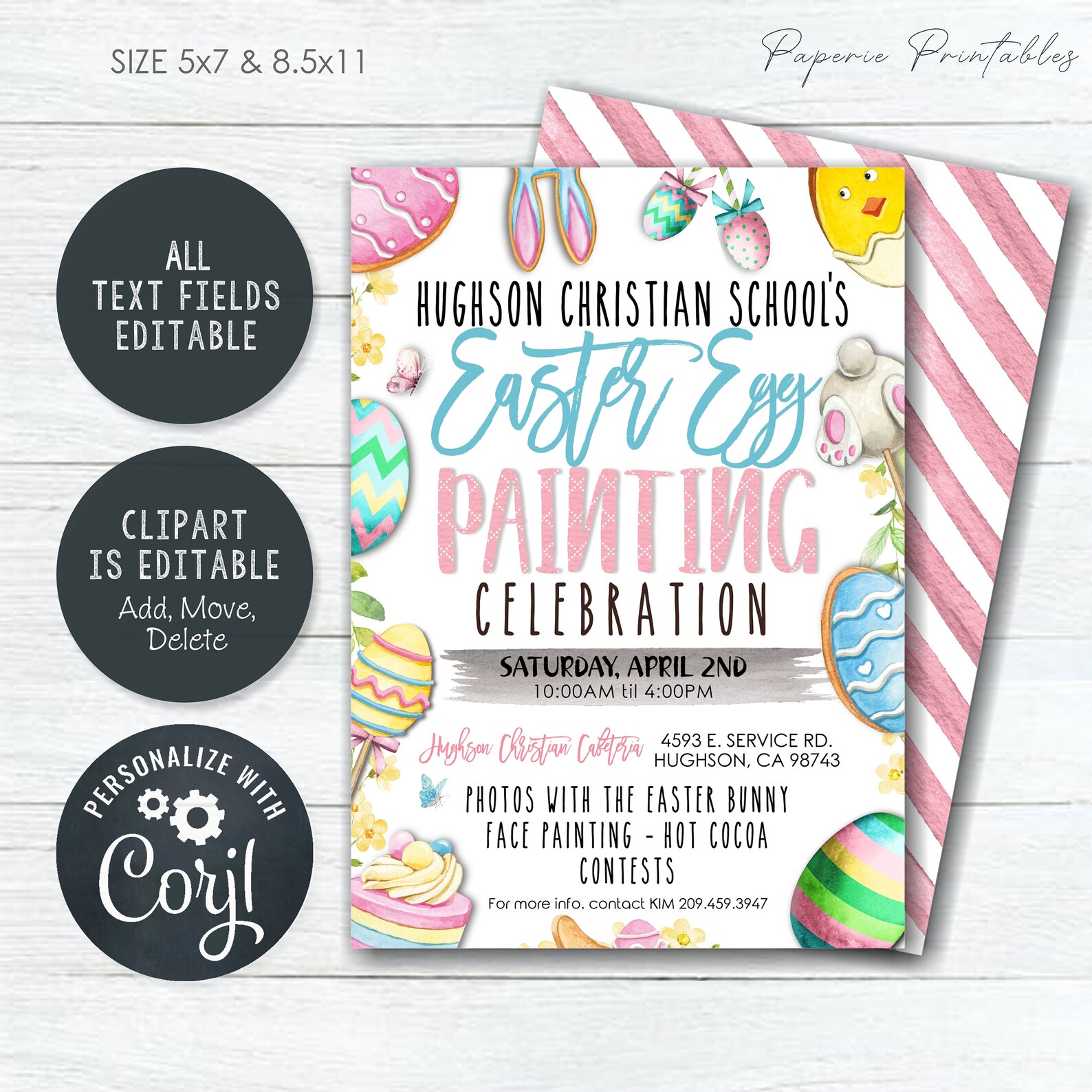 Editable Easter Egg Decorating Fundraiser Flyer (DIY Corjl) - Etsy